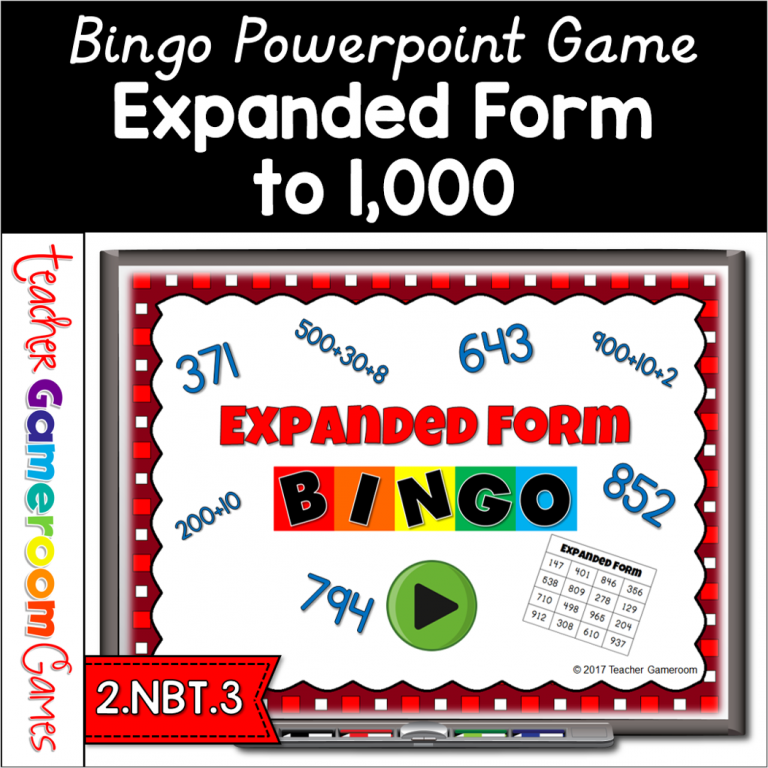 The Best Expanded Form Bingo Game to Play with 2nd Grade Students The Best Expanded Form Bingo Game to Play with 2nd Grade Students