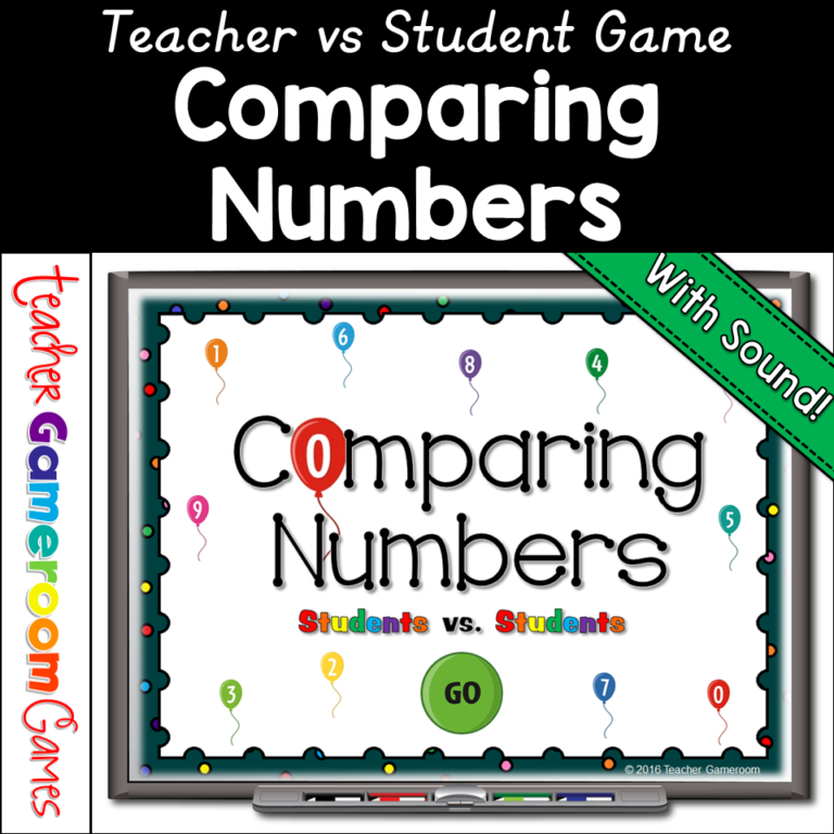 Comparing Numbers Balloon Teacher vs Student Powerpoint Game Cover ...