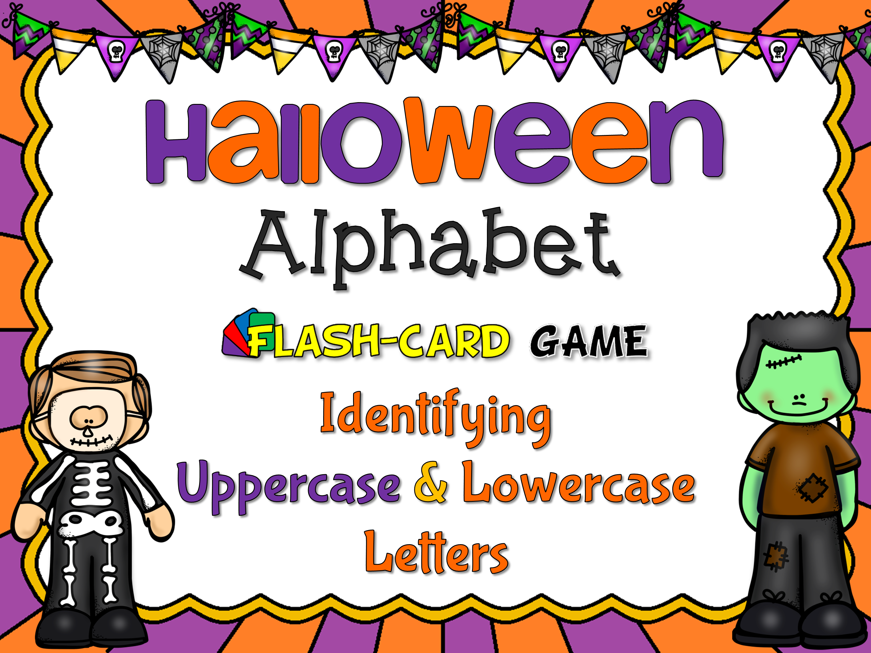 Halloween Uppercase and Lowercase Flash Card Set - Teacher Gameroom