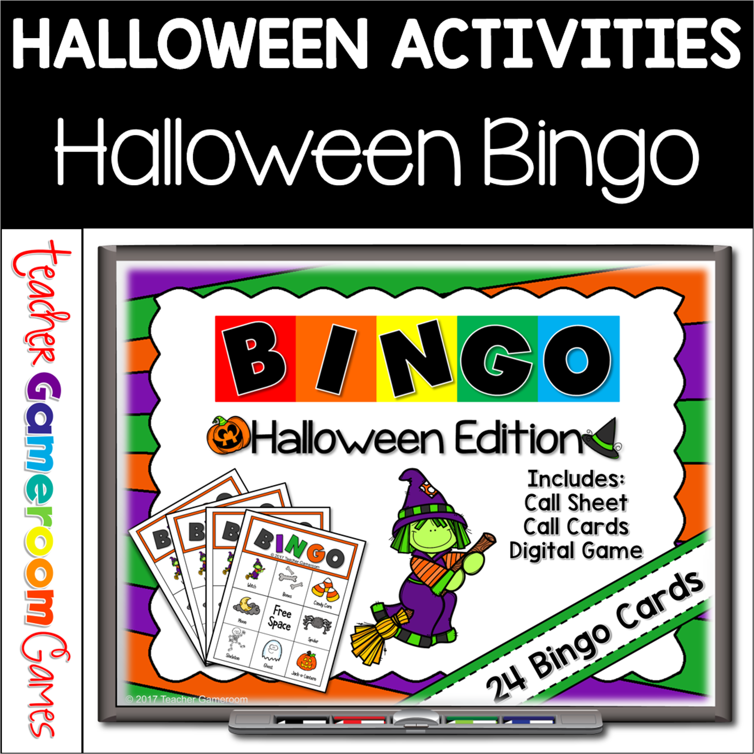 Halloween Bingo Powerpoint Game Kit Cover - Teacher Gameroom Halloween Bingo Powerpoint Game Kit Cover - Teacher Gameroom