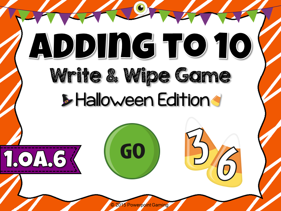 Adding Within 10 Halloween Write and Wipe Game - Teacher Gameroom Adding Within 10 Halloween Write and Wipe Game - Teacher Gameroom