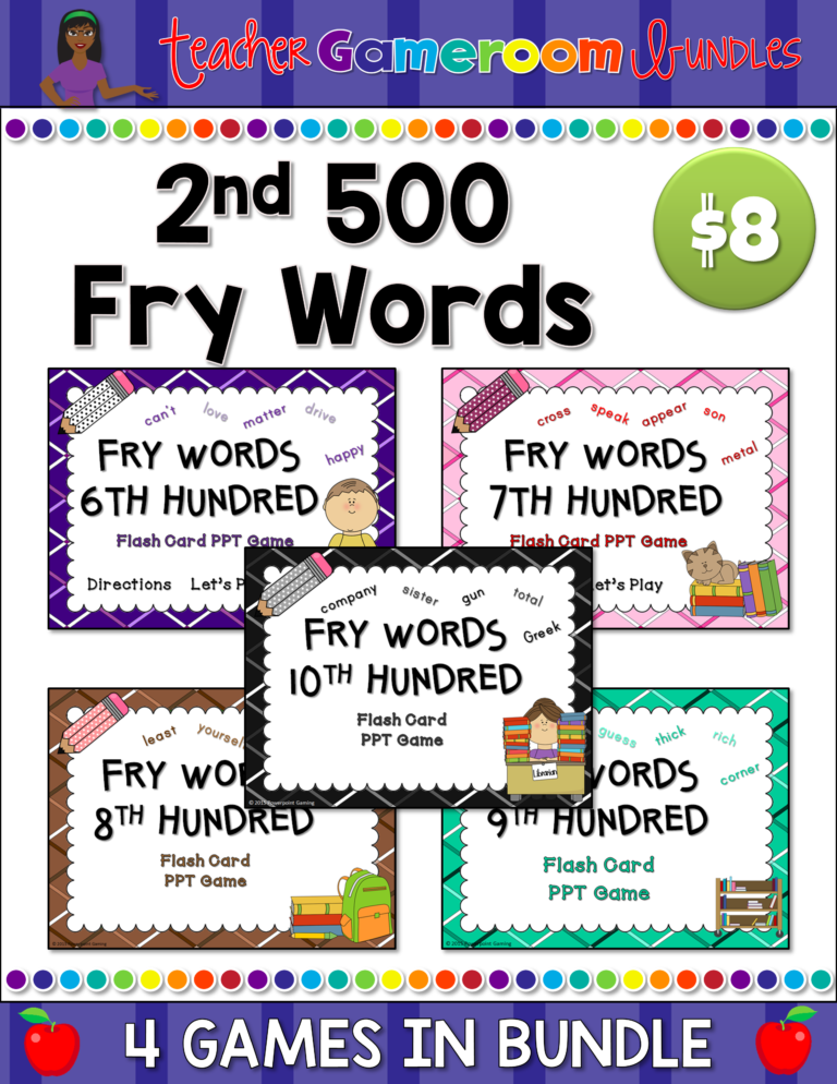 2nd 500 Fry Words Flash Card Bundle - Teacher Gameroom