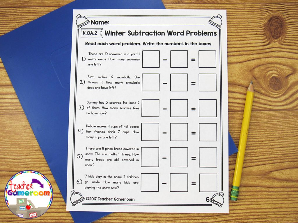 Kindergarten Winter Math Worksheets - Teacher Gameroom