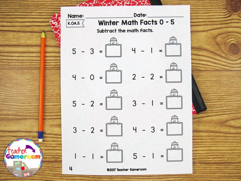 Kindergarten Winter Math Worksheets - Teacher Gameroom