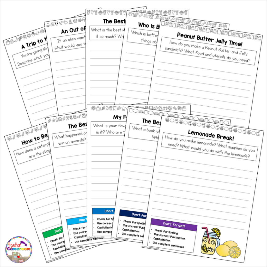 10 Digital Writing Prompts Google Activity - Teacher Gameroom