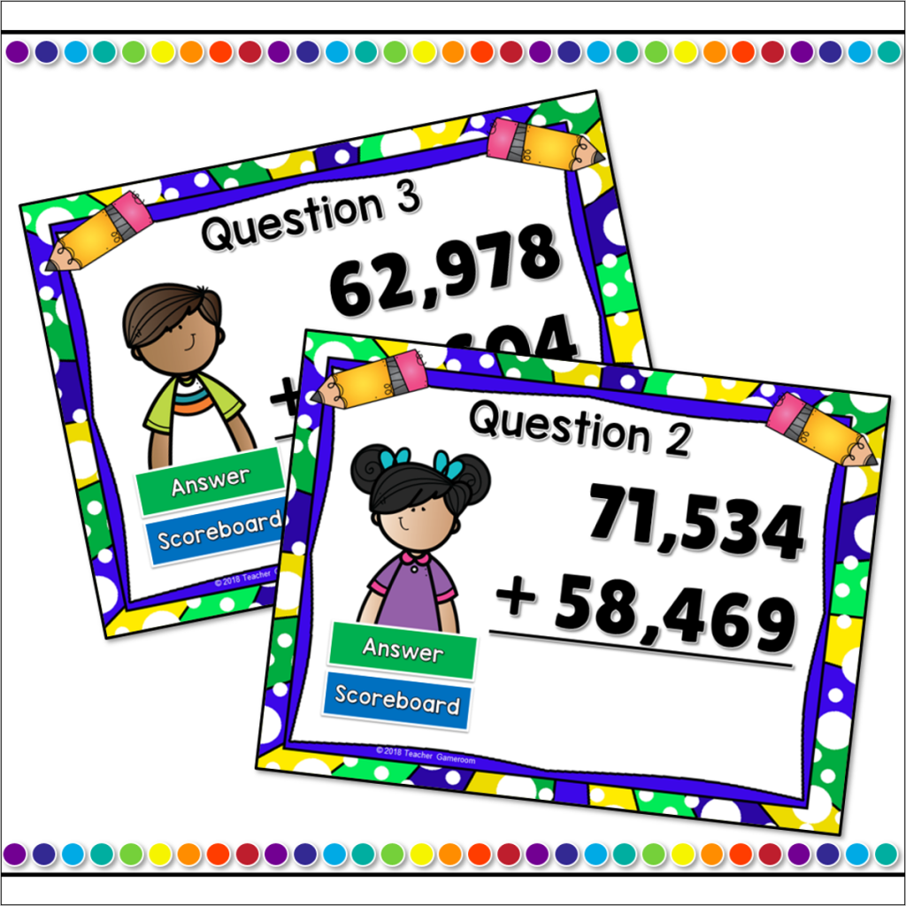 5 Digit Addition Powerpoint Game - Teacher Gameroom