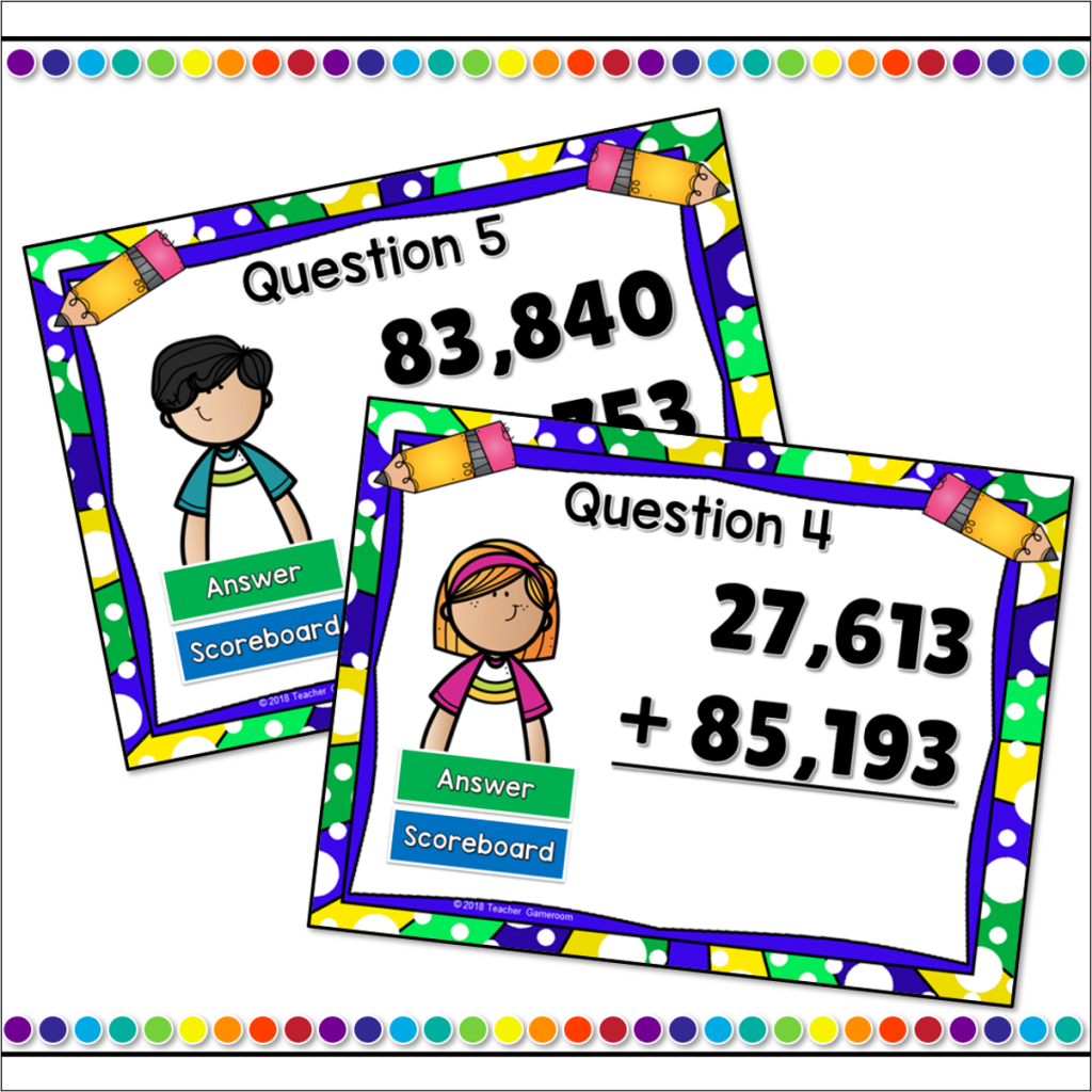 5 Digit Addition Powerpoint Game - Teacher Gameroom