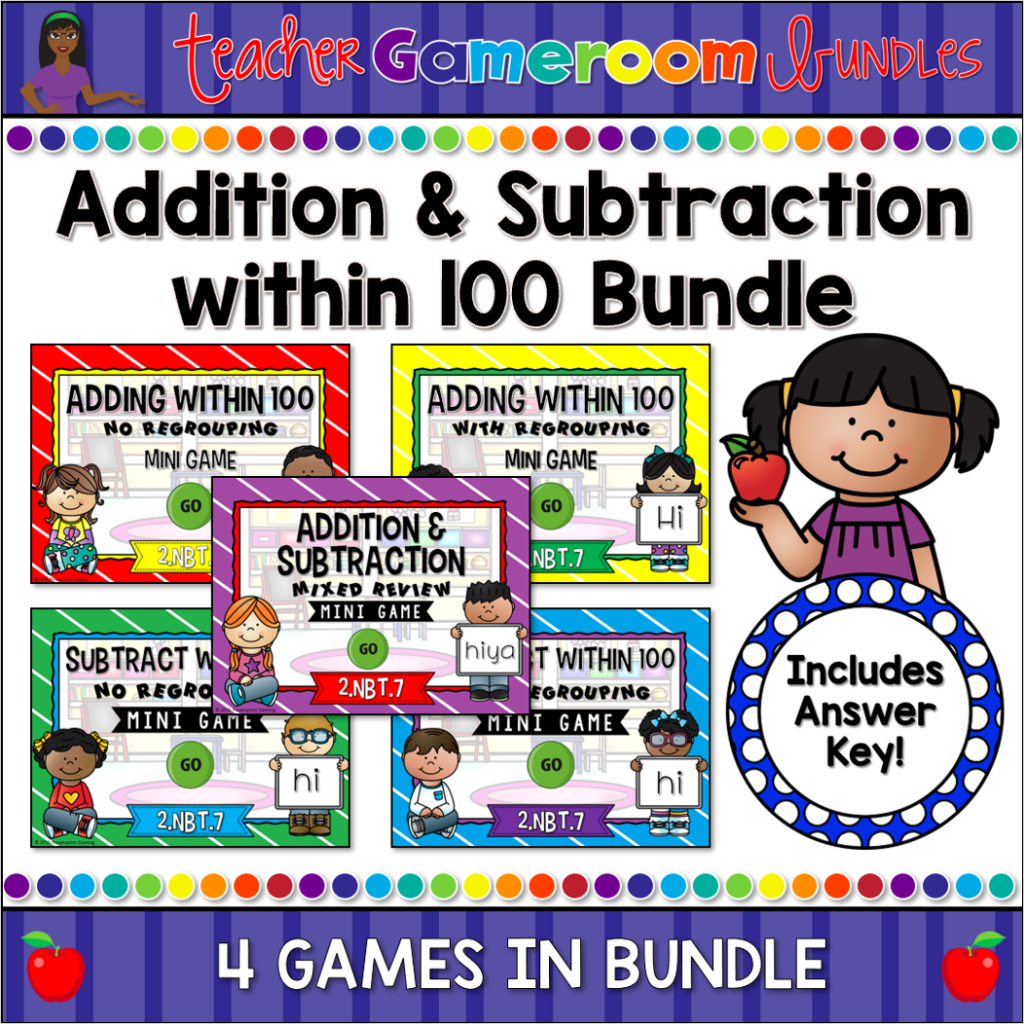 Addition and Subtraction within 100 Mini Powerpoint Game Set - Teacher ...
