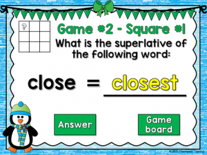 Adjectives Comparatives and Superlatives Tic-Tac-Toe Powerpoint Game ...