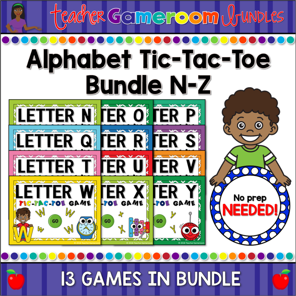 Alphabet Tic-Tac-Toe Bundle N-Z - Teacher Gameroom