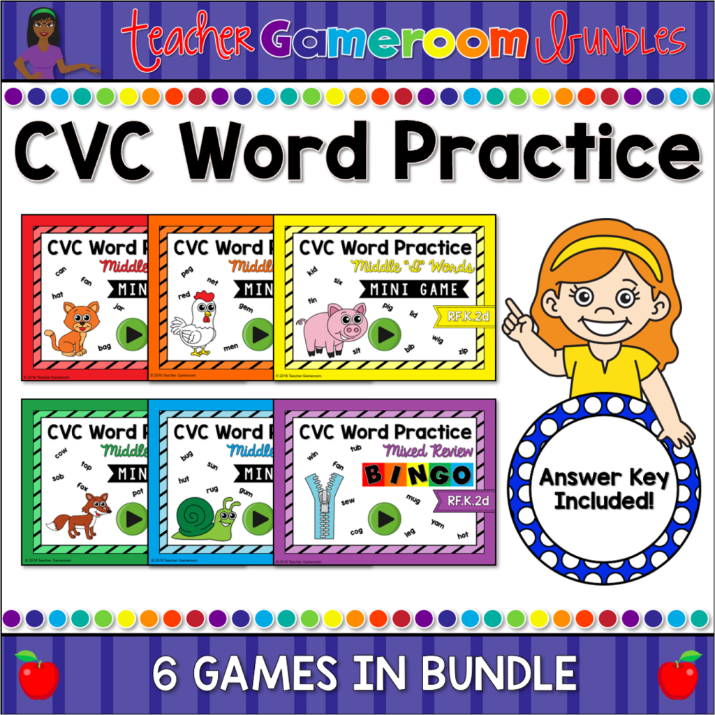 CVC Words Practice Bundle - Teacher Gameroom
