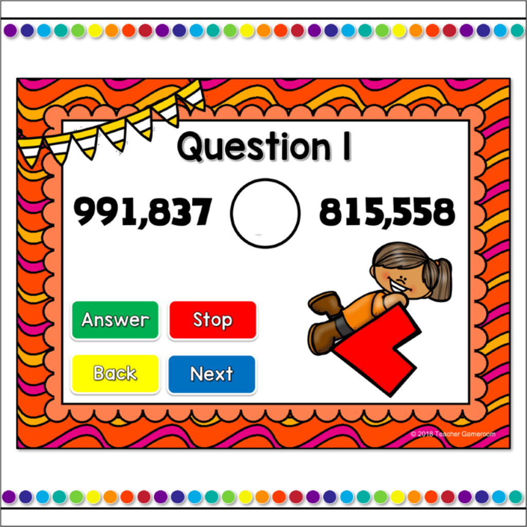 Comparing Numbers up to 1,000,000 Click and Go Powerpoint Game ...