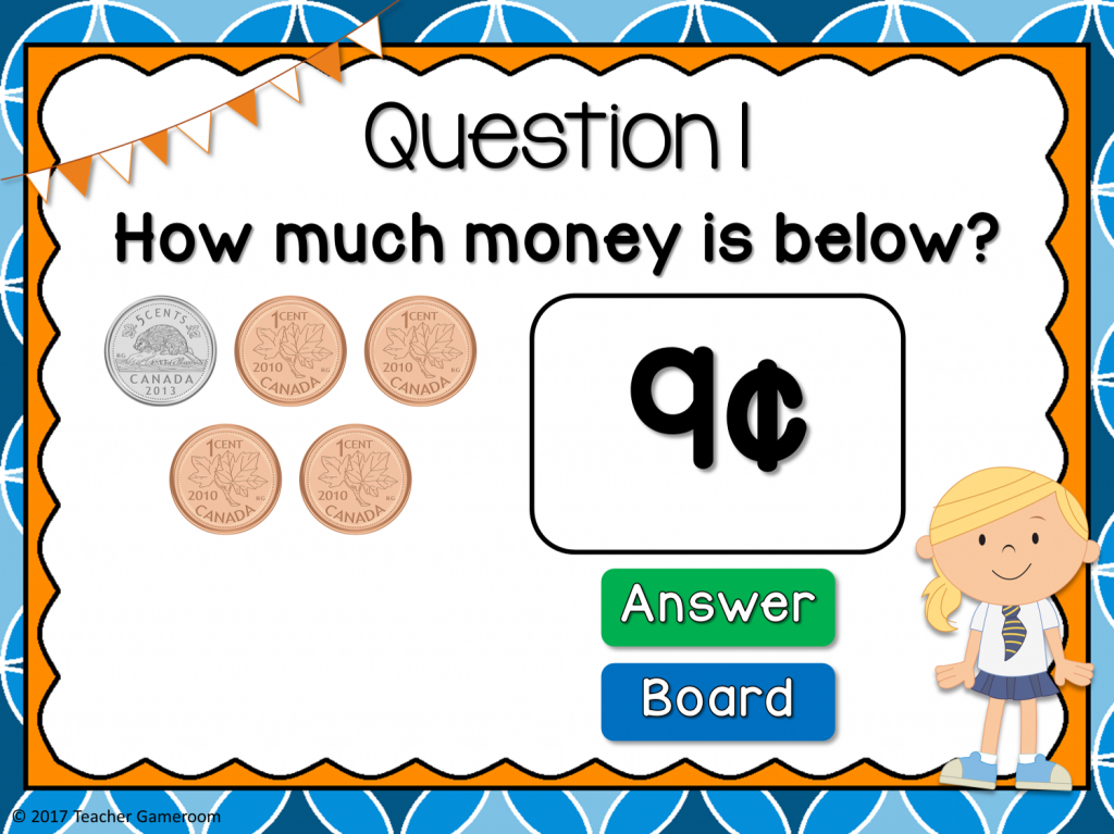Counting Canadian Coins Up to 20 Cents Find the Star Powerpoint Game ...