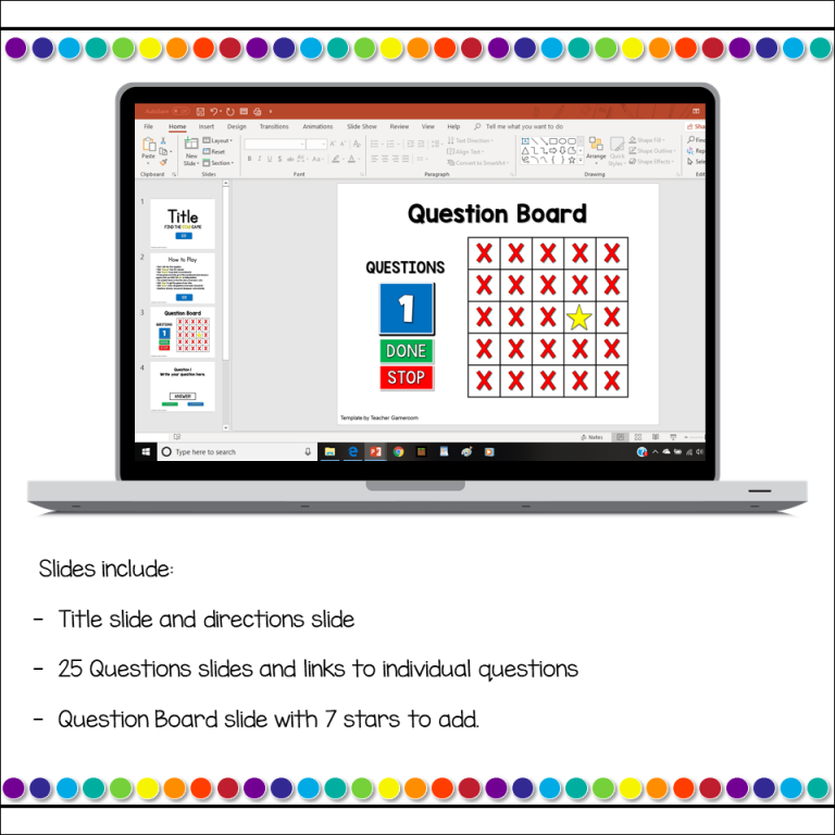 Editable Find the Star Powerpoint Game Template - Teacher Gameroom