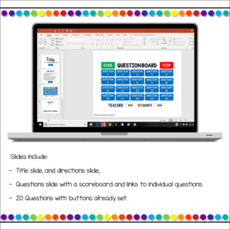 Editable Teacher vs. Student Powerpoint Game Template - Teacher Gameroom
