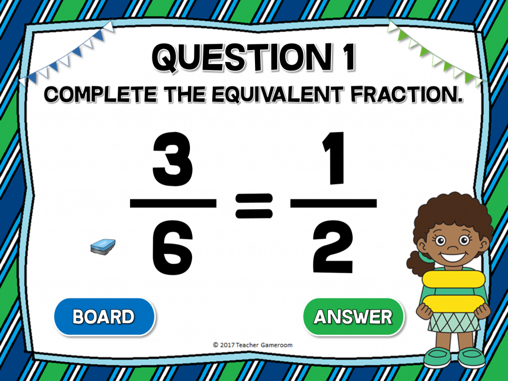 Equivalent Fractions Write and Wipe Powerpoint Game - Teacher Gameroom