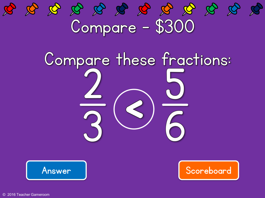 Fractions Powerpoint Game #2 - Teacher Gameroom
