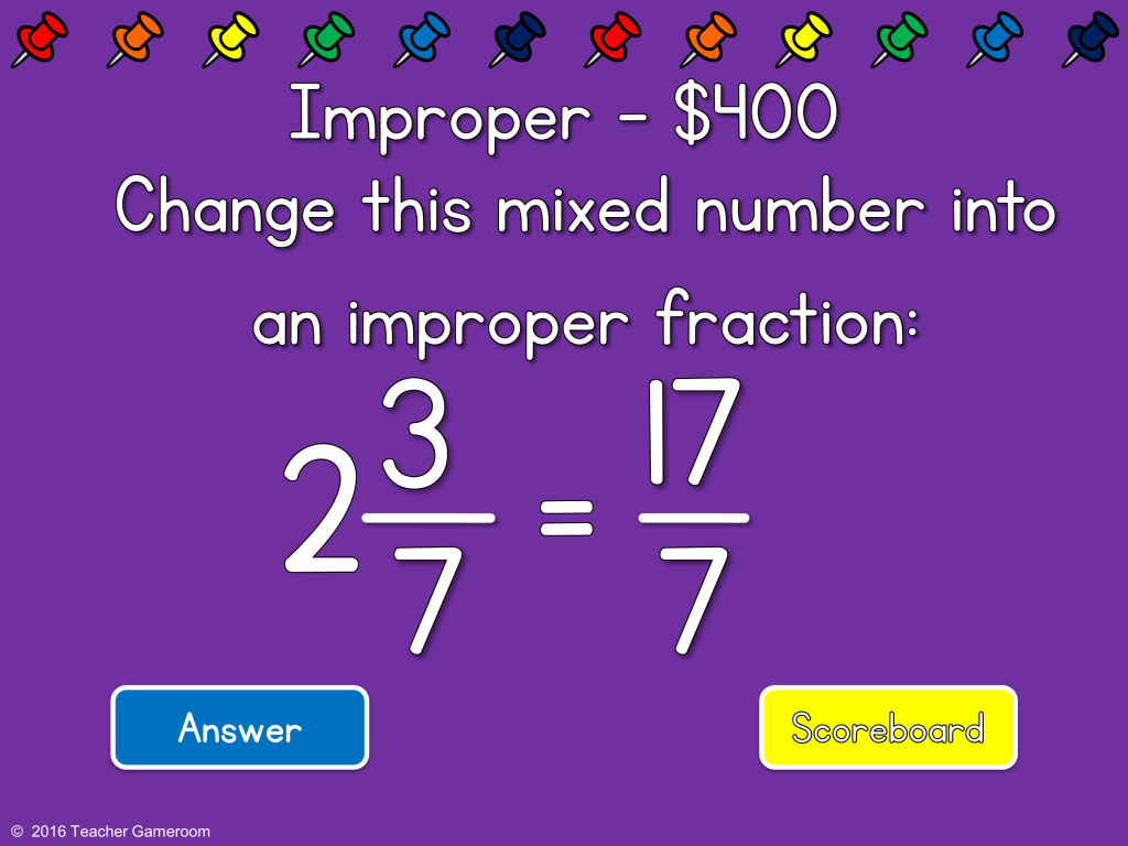 Fractions Powerpoint Game #2 - Teacher Gameroom