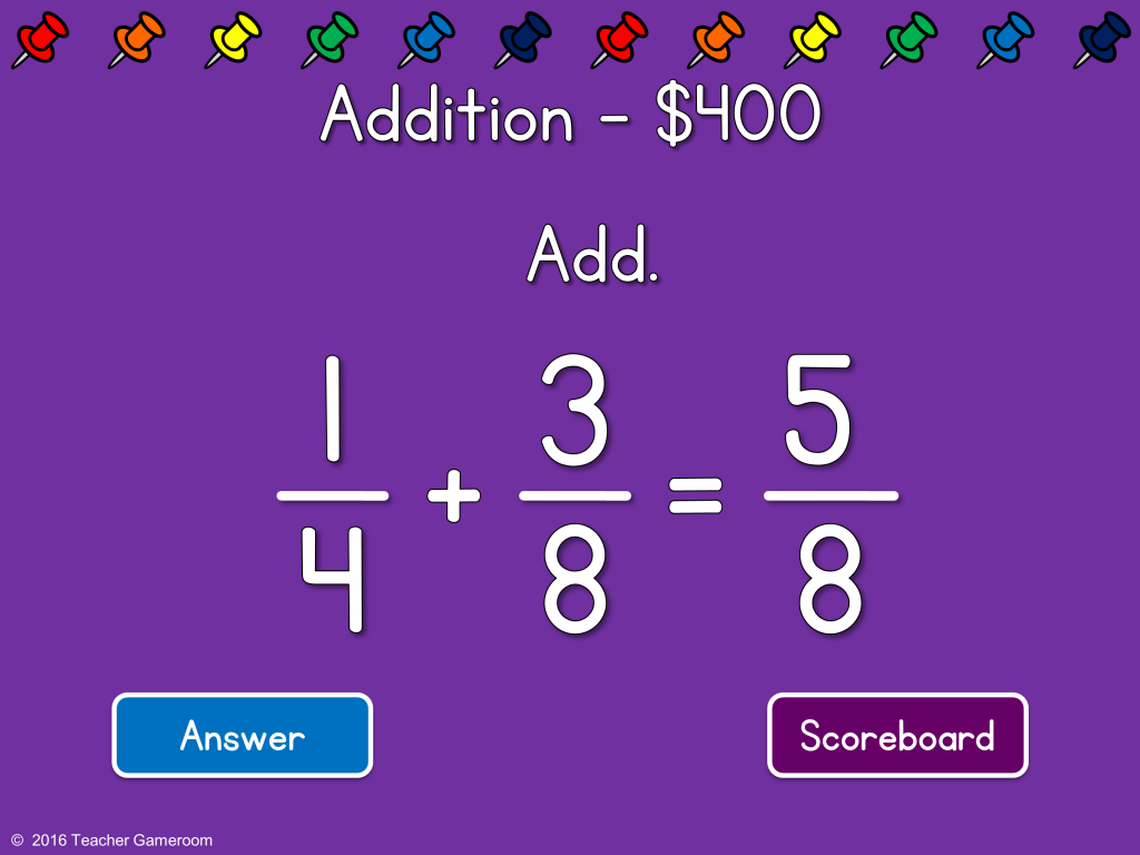 Fractions Powerpoint Game #2 - Teacher Gameroom