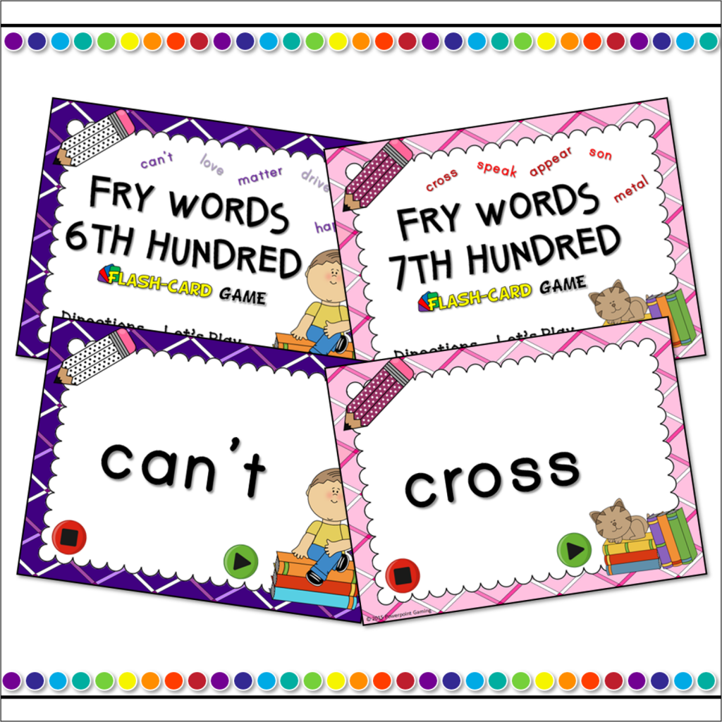 Fry Words – 2nd 500 Words – Flash Card Bundle - Teacher Gameroom