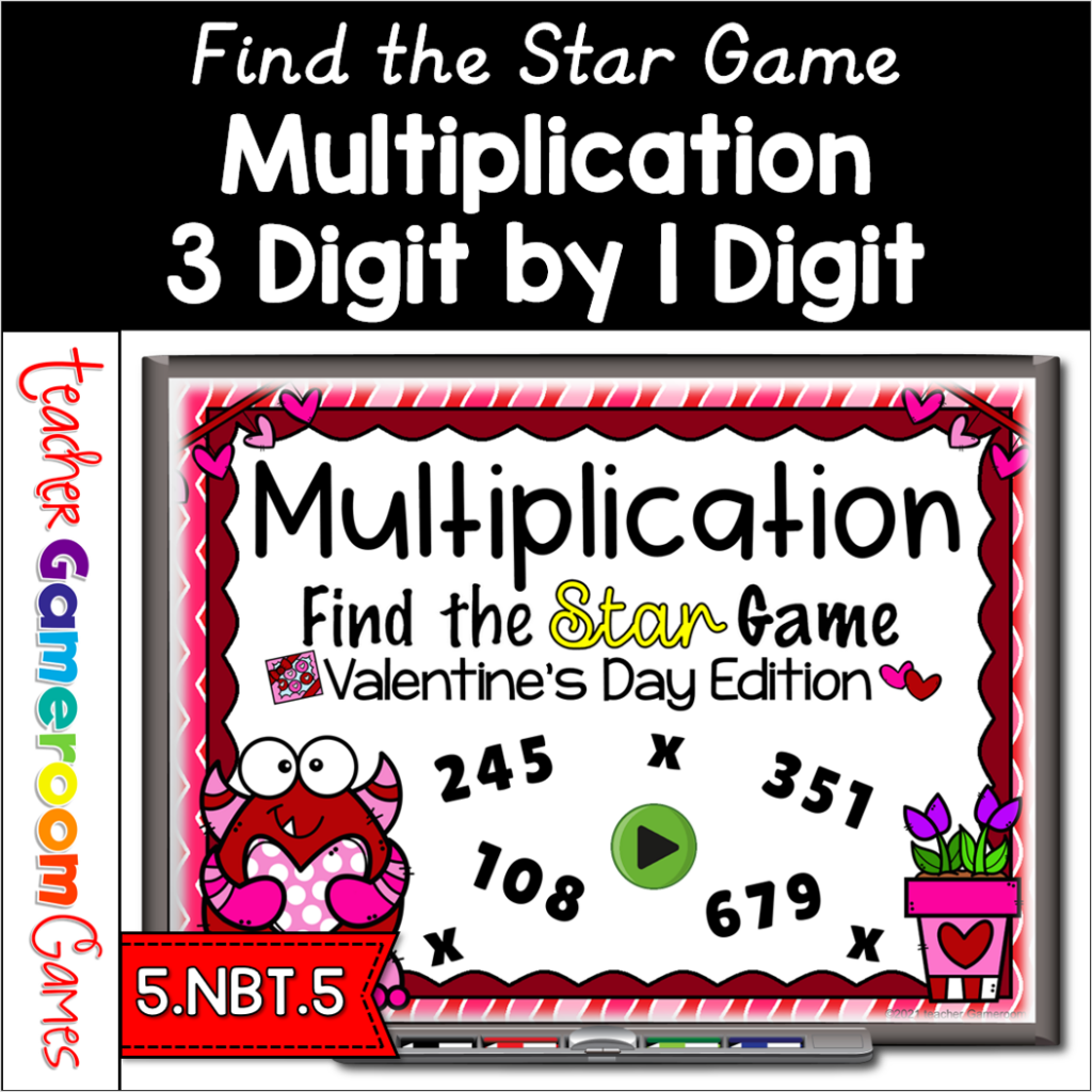 Multiplying 3 Digit by 1 Digit Numbers Find the Star Powerpoint Game ...