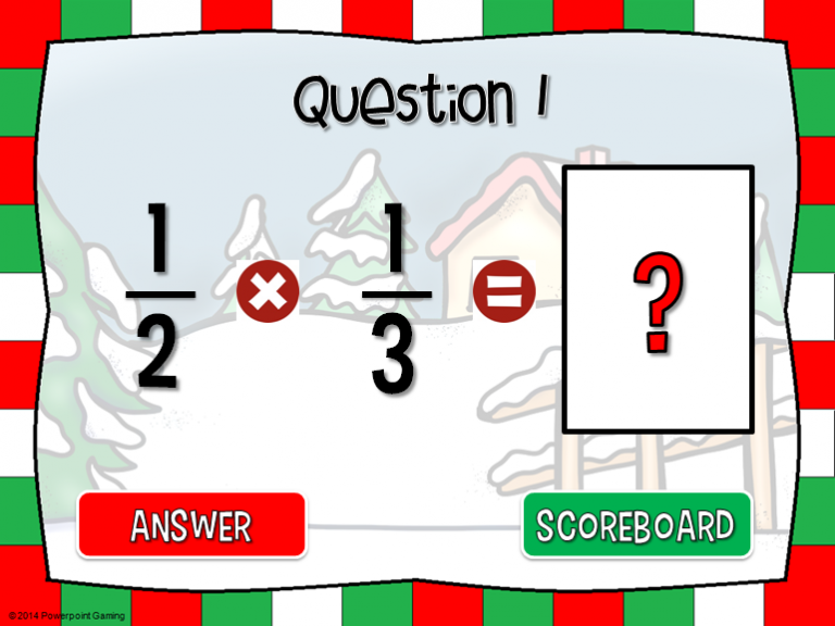 Multiplying Fractions Christmas Find the Star Powerpoint Game - Teacher ...