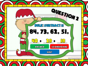 Number Patterns Christmas Teacher vs Student Powerpoint Game - Teacher ...