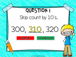 Skip Counting by 10’s Teacher vs Student PowerPoint Game - Teacher Gameroom