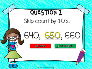 Skip Counting by 10’s Teacher vs Student PowerPoint Game - Teacher Gameroom