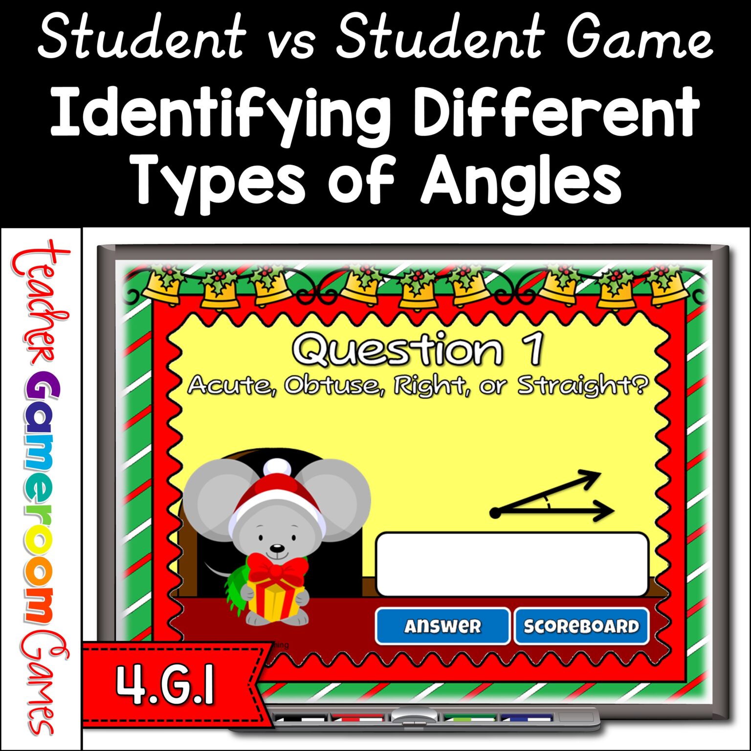 Types of Angles Christmas Game | Geometry Activities | No Prep Digital ...