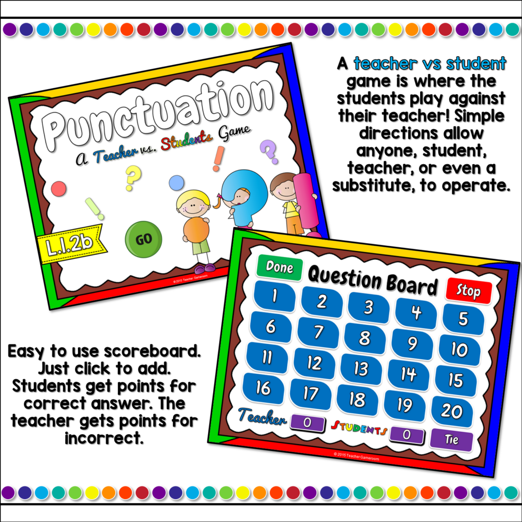 Ending Punctuation Game | Grammar Review | Sentence Games | No Prep ELA ...