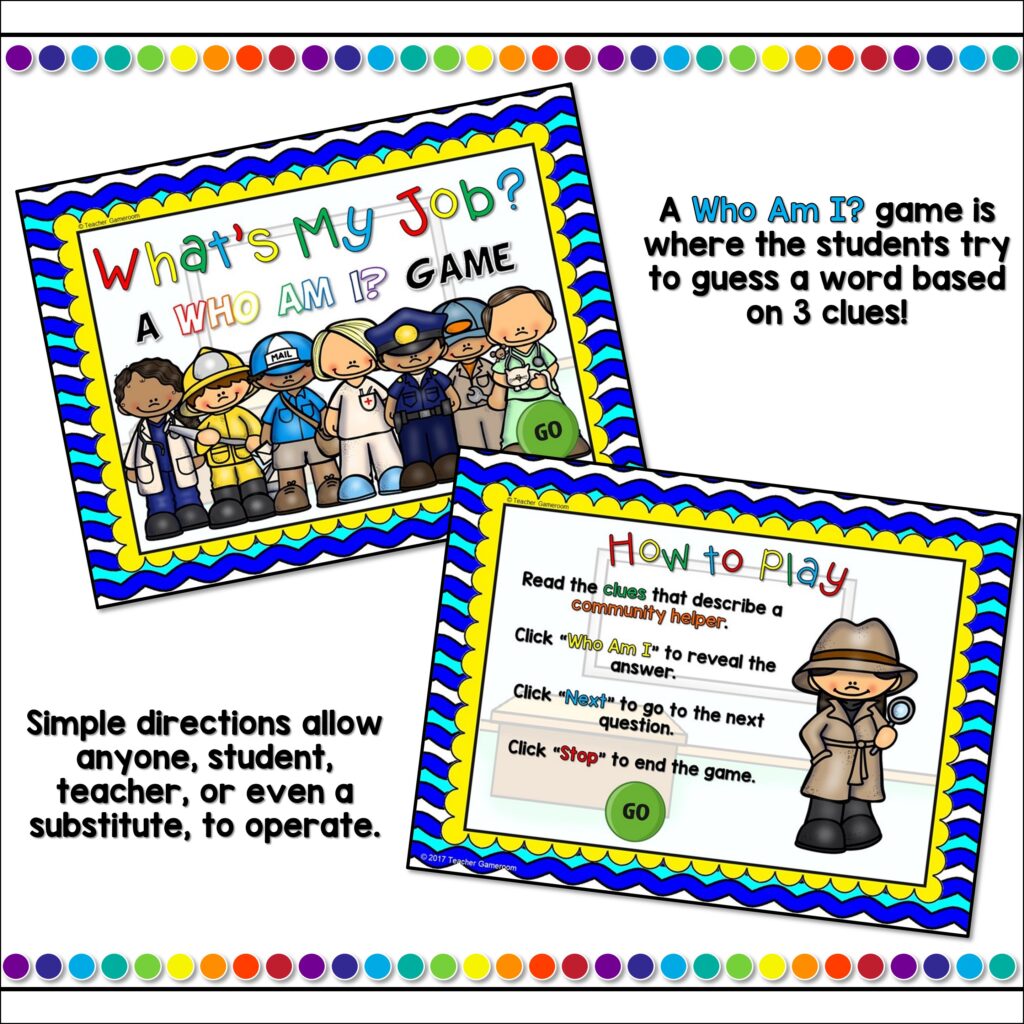 Community Helpers Who Am I Game #1 | Social Studies Resources | Centers ...