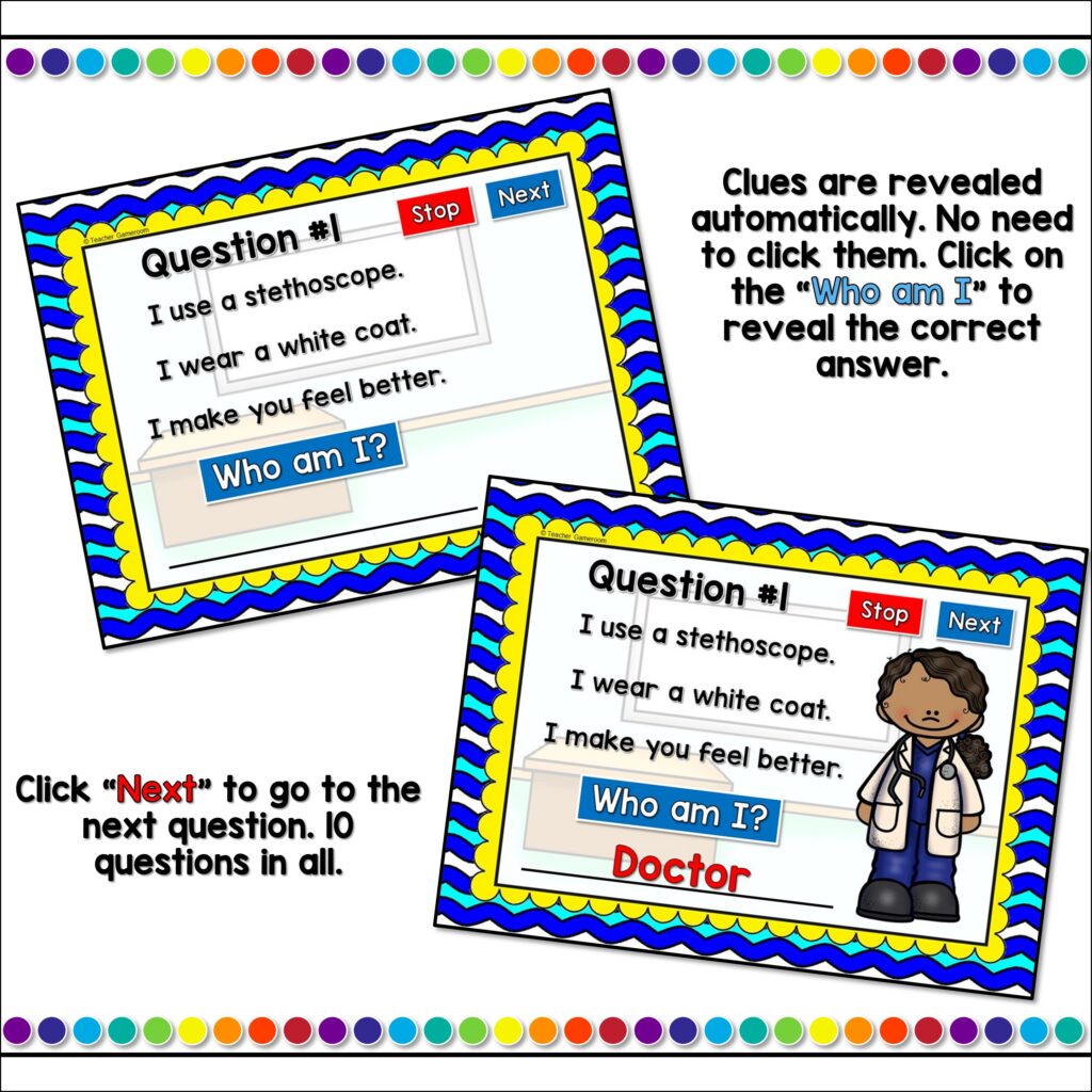 Community Helpers Who Am I Game #1 | Social Studies Resources | Centers ...