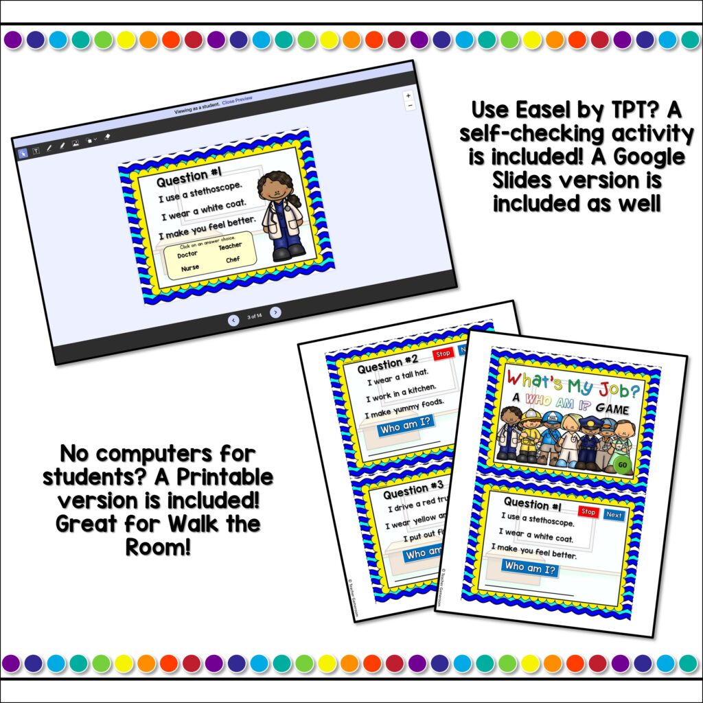 Community Helpers Who Am I Game #1 | Social Studies Resources | Centers ...