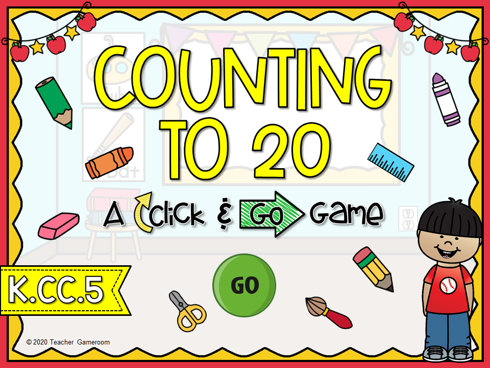 Counting to 20 Click and Go Powerpoint Game Freebie Cover - Teacher ...
