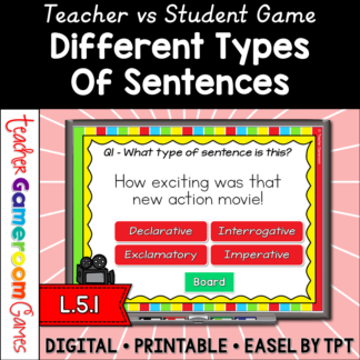 Types of Sentences Teacher vs Student Game #3 - Teacher Gameroom