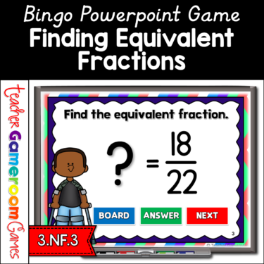 Equivalent Fractions Bingo Game Cover - Teacher Gameroom