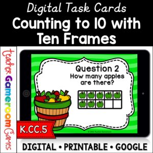 Easy Counting Game using Ten Frames for Centers!