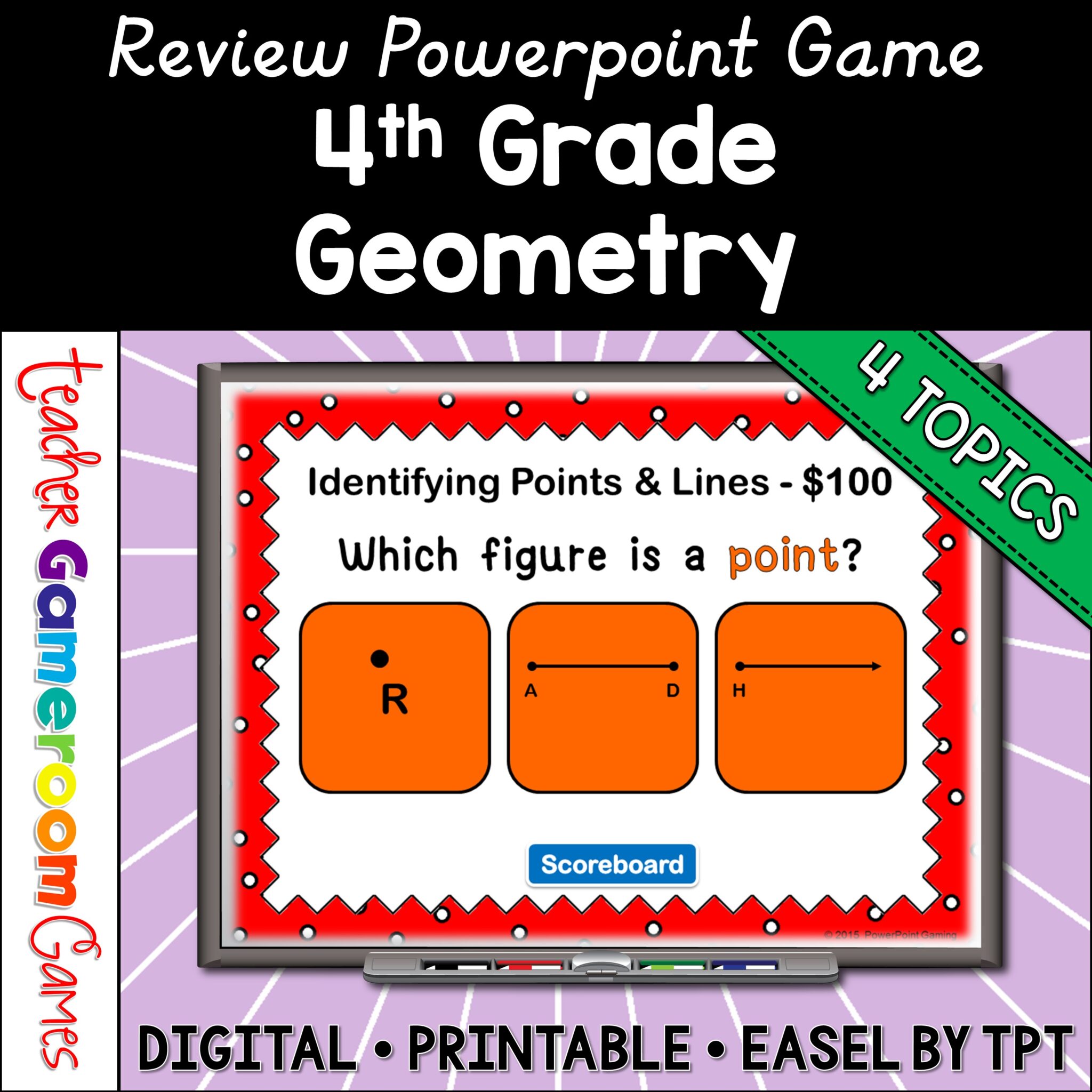 4th Grade Geometry Review Powerpoint Game | Digital Resources | Angles ...