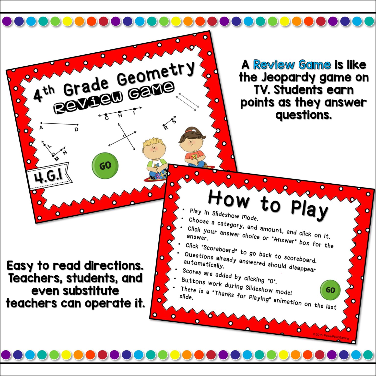4th Grade Geometry Review Powerpoint Game | Digital Resources | Angles ...
